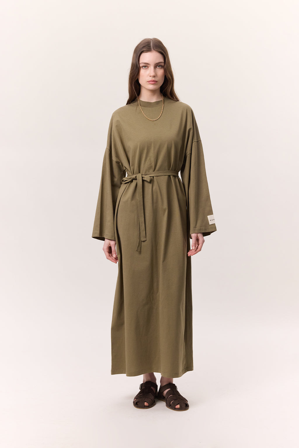 Long Oversized Dress Khaki – Manuka