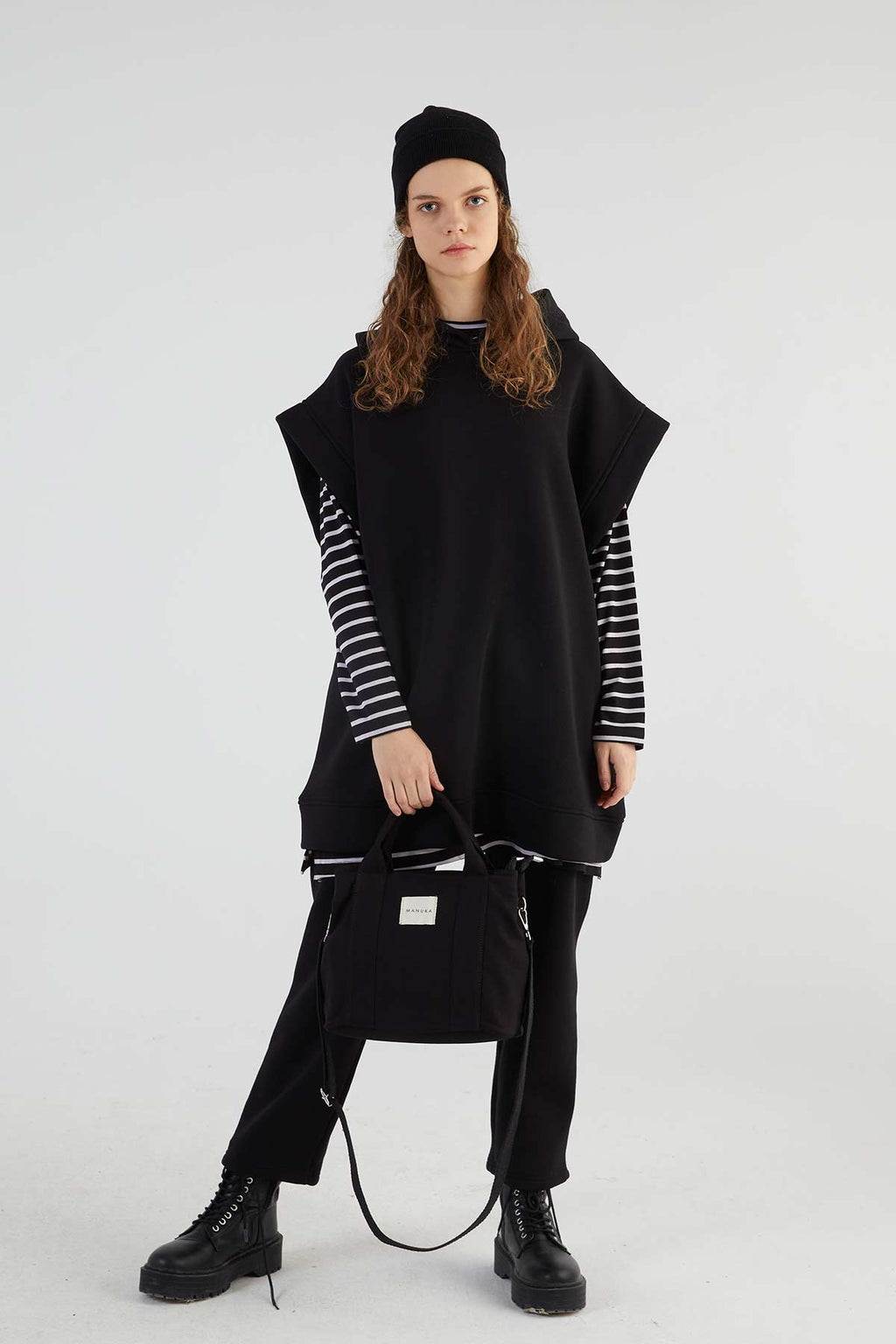 Two Compartment Tote Bag Black – Manuka