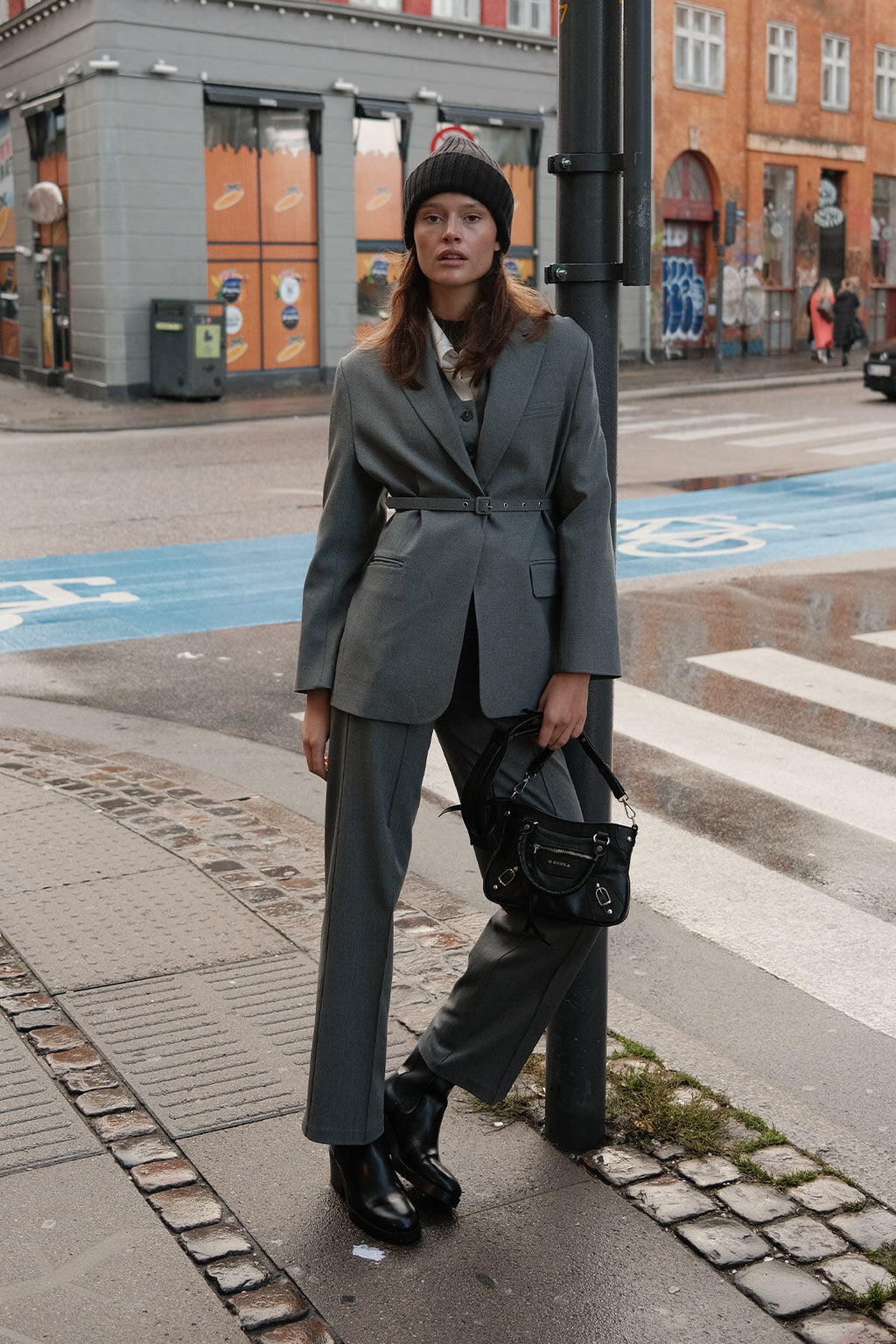 Belted Blazer Grey – Manuka