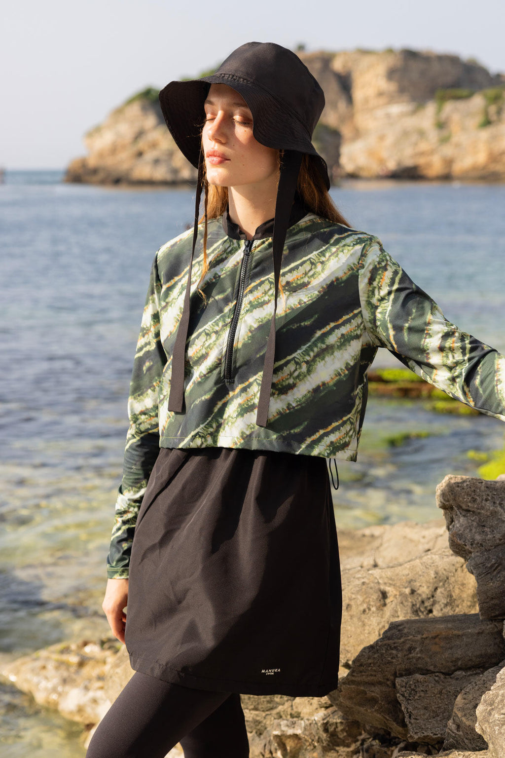 BATIK - YEŞİL PARAŞÜT KUMAŞ 3'LÜ TESETTÜR MAYO STANDART – Manuka