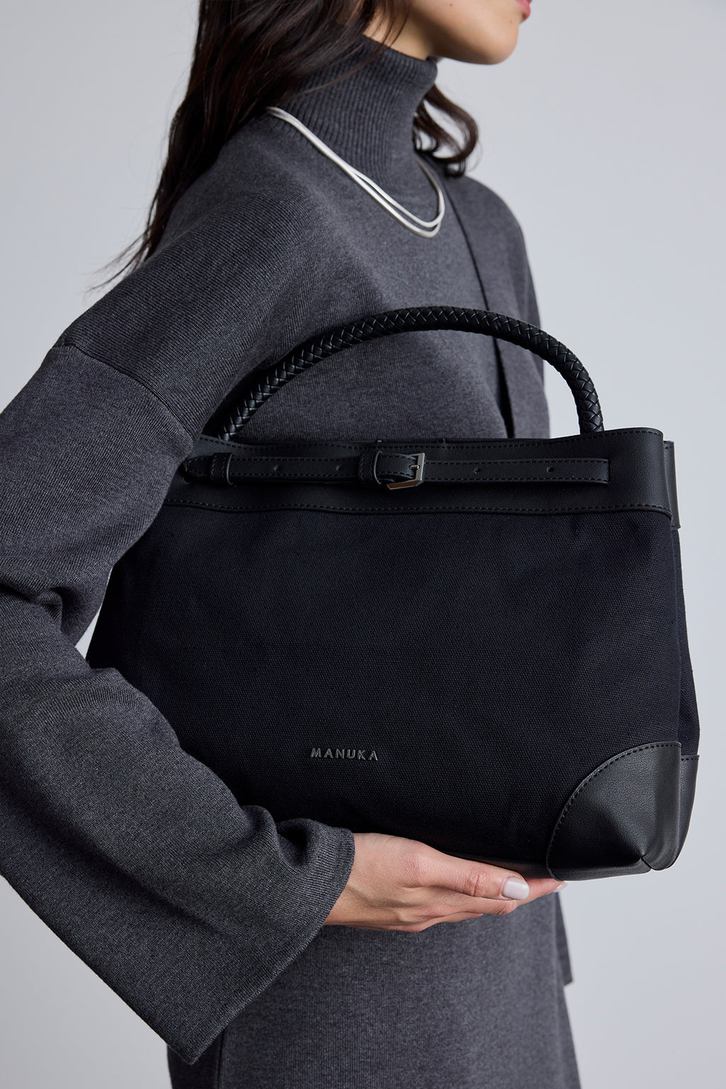 Belted Canvas Bag Black – Manuka