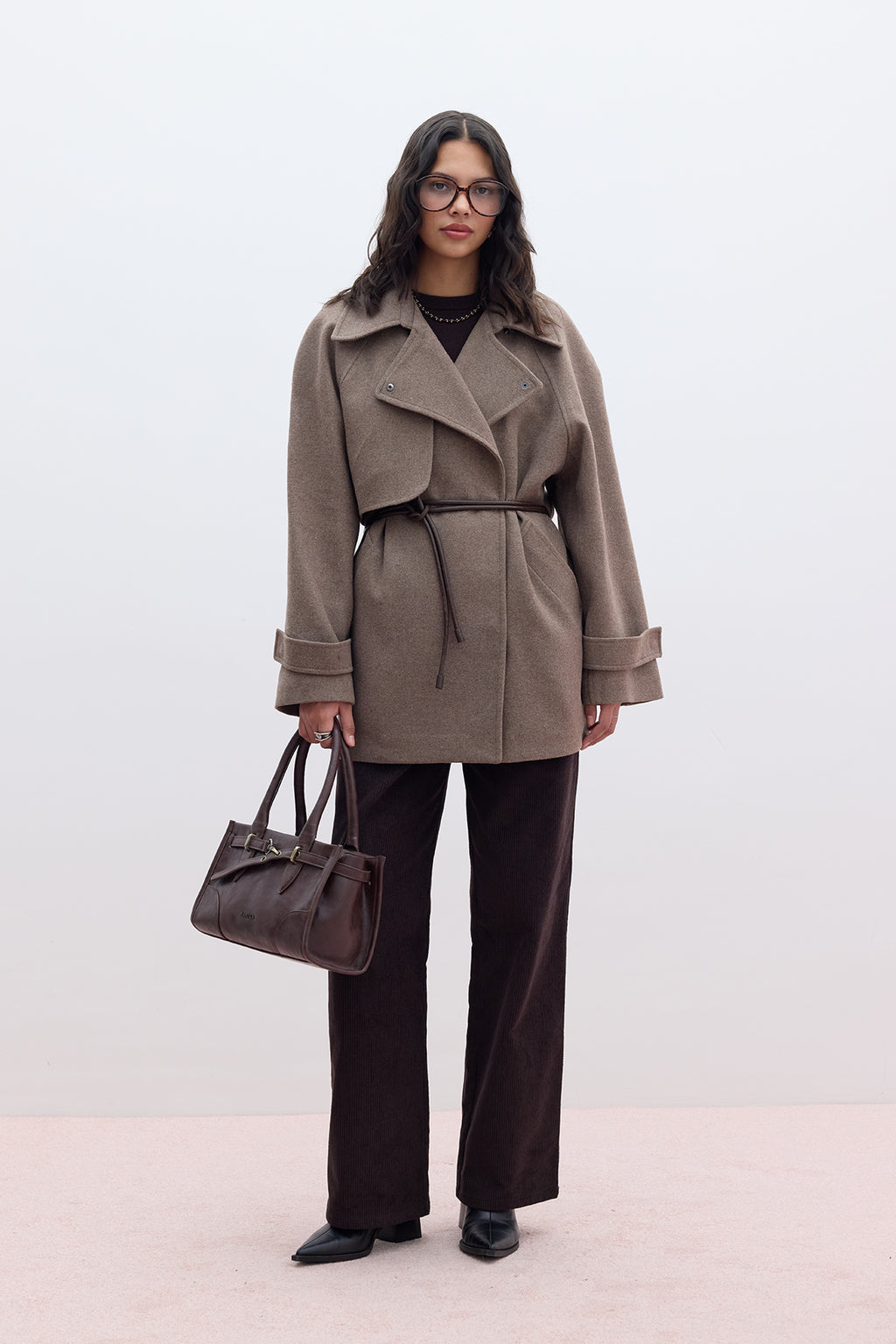 Mari Double Breasted Trench Coat Mink – Manuka