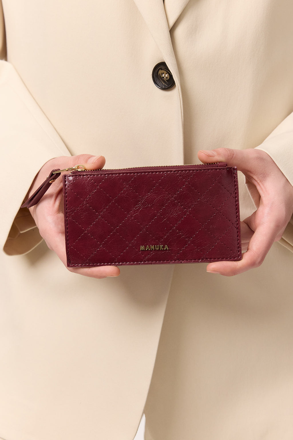 Zip Closure Cardholder Burgundy – Manuka