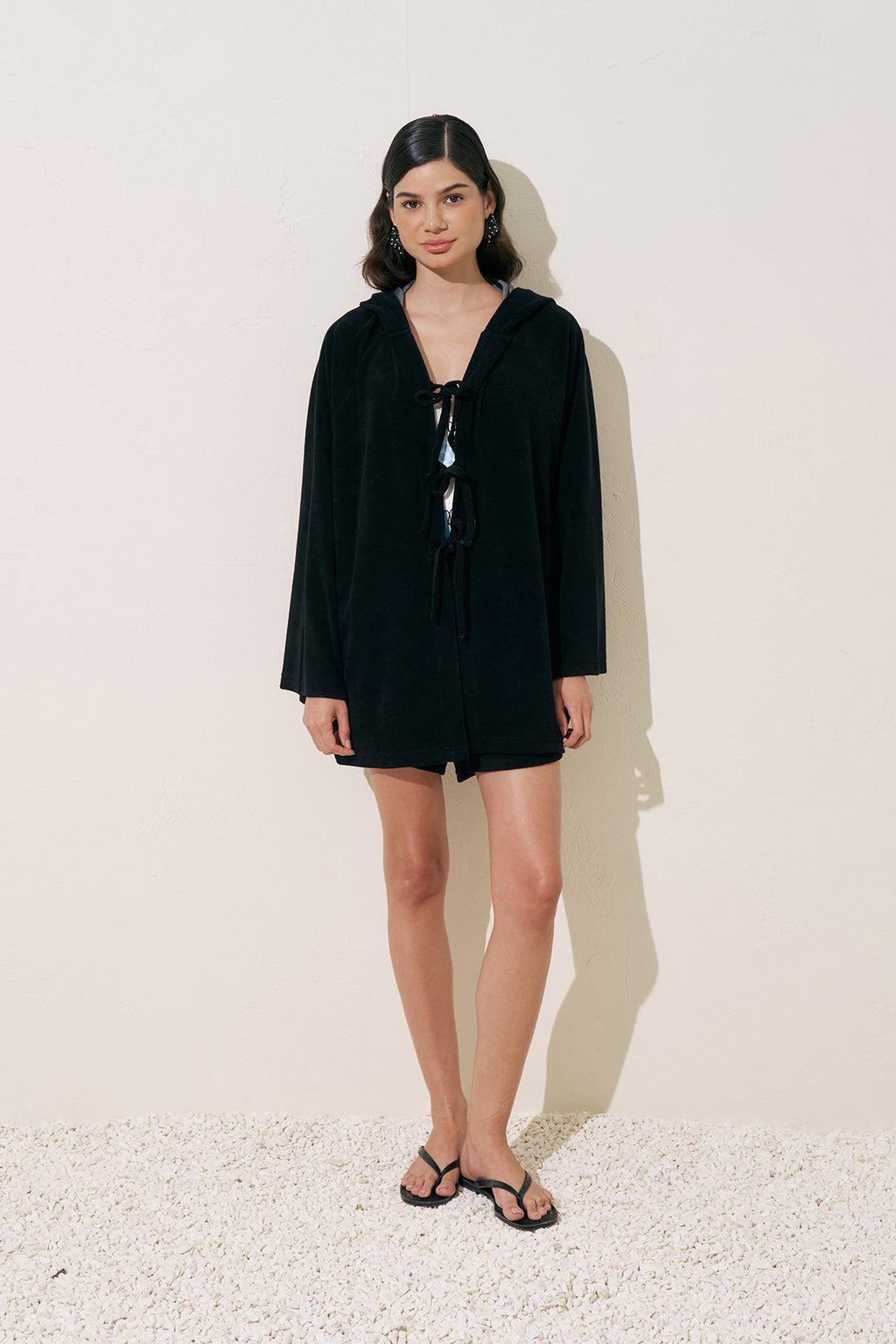 Terry Fabric Kimono Black – Manuka